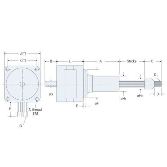 Captive Stepper Motor Linear Actuator, SMA-14D5-C-W25384-2.00-SE-ER-00 ...